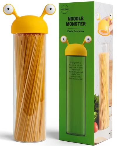 OTOTO Noodle Monster Spaghetti Container Storage - Pasta Containers for Pantry - BPA-free Plastic, Airtight, Food Grade & Dishwasher Safe Pasta Storage - Pasta Holder Container - 5x3.5x12.75 in