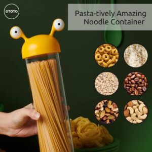 OTOTO Noodle Monster Spaghetti Container Storage - Pasta Containers for Pantry - BPA-free Plastic, Airtight, Food Grade & Dishwasher Safe Pasta Storage - Pasta Holder Container - 5x3.5x12.75 in