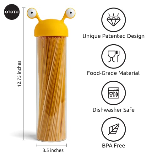 OTOTO Noodle Monster Spaghetti Container Storage - Pasta Containers for Pantry - BPA-free Plastic, Airtight, Food Grade & Dishwasher Safe Pasta Storage - Pasta Holder Container - 5x3.5x12.75 in