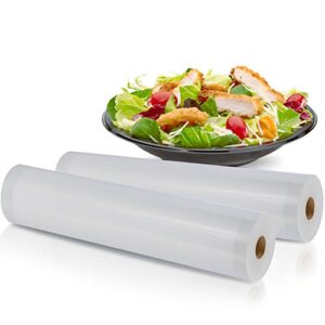 NutriChef Vacuum Sealer Bags 11x50 Rolls 2 pack for Food Saver, Seal a Meal, NutriChef, Weston. Commercial Grade, BPA Free, Heavy Duty, Great for vac storage, Meal Prep or Sous Vide