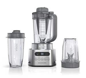 ninja ss151 twisti blender duo, high-speed 1600 wp smoothie maker & nutrient extractor* 5 functions smoothie, spreads & more, smarttorque, 34-oz. pitcher & (2) to-go cups, gray