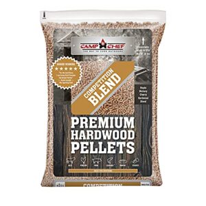 camp chef competition blend bbq pellets, hardwood pellets for grill, smoke, bake, roast, braise and bbq, 20 lb. bag