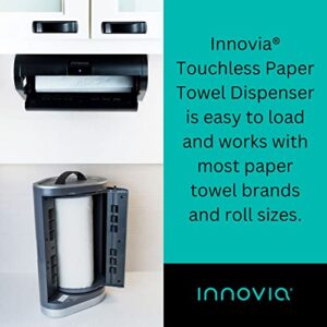 Innovia Automatic Paper Towel Dispenser. Touchless Technology. Works with Most Paper Towel Brands and Sizes. Dispenses The Number of Sheets You Need. Black, Under Cabinet Mounted.