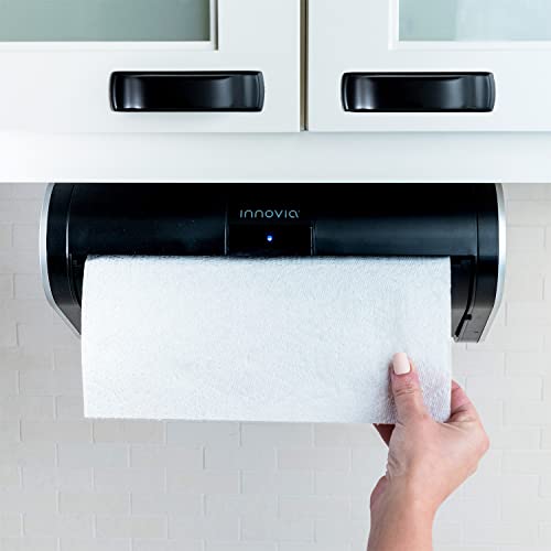 Innovia Automatic Paper Towel Dispenser. Touchless Technology. Works with Most Paper Towel Brands and Sizes. Dispenses The Number of Sheets You Need. Black, Under Cabinet Mounted.