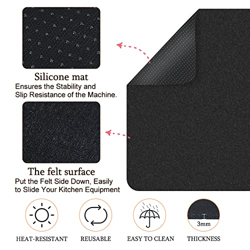 Advantez Heat Resistant Mat for Air Fryer, 3 Pcs Kitchen Appliance Sliders and Non-slip Mat, Kitchen Counter Mat, Reusable Counter Protectors for Air Fryer Stand Mixer Coffee Maker Microwave Steamer