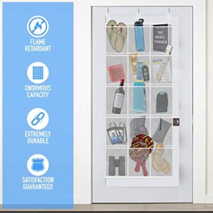 Cruise On Large Mesh Over Door Hanging Organizer 15 Pocket White Cabin Organization Shoe Holder & Cruise Essentials Storage