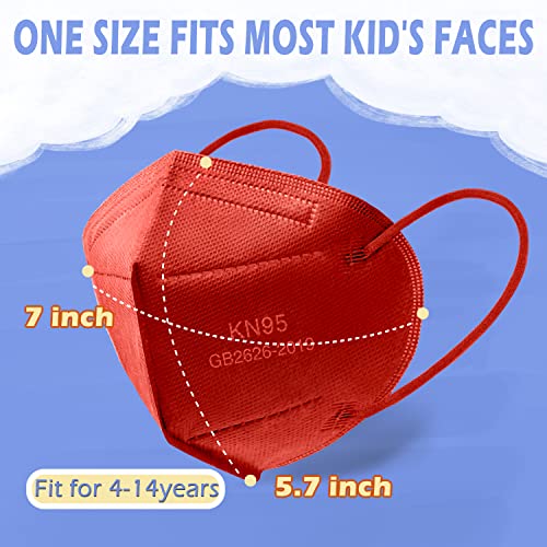 SeekSeed Kids KN95 Face Masks 30 Pcs Kid Face Mask 5 - Ply Breathable Disposable Masks Childrens Comfortable Dust Cup Dust Mask Elastic Ear Loops with Nose Bridge for Girls Boys (3199061)