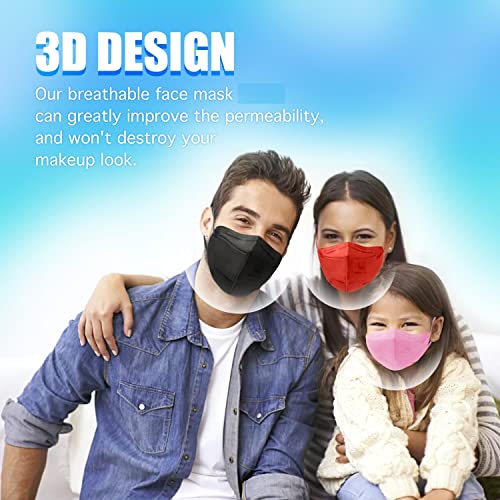 SeekSeed Kids KN95 Face Masks 30 Pcs Kid Face Mask 5 - Ply Breathable Disposable Masks Childrens Comfortable Dust Cup Dust Mask Elastic Ear Loops with Nose Bridge for Girls Boys (3199061)