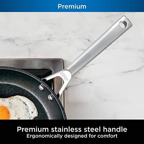 Ninja C30026 Foodi NeverStick Premium 10.25 Inch Fry Pan, Hard-Anodized, Nonstick, Durable & Oven Safe to 500°F, Slate Grey