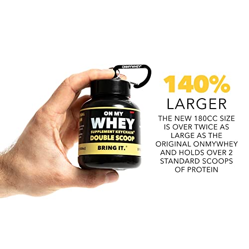 OnMyWhey - Single Scoop (75cc) + Double Scoop (180cc) Combo Pack Protein Powder and Supplement Funnel Keychain