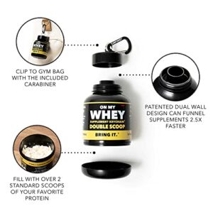 OnMyWhey - Single Scoop (75cc) + Double Scoop (180cc) Combo Pack Protein Powder and Supplement Funnel Keychain