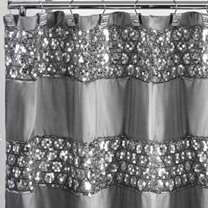 popular bath sinatra bathroom luxury glamorous fabric modern shower curtain unique design bling silver