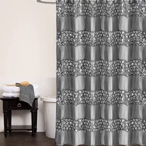 Popular Bath Sinatra Bathroom Luxury Glamorous Fabric Modern shower Curtain unique Design Bling Silver