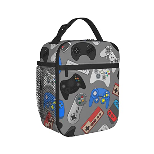 Video Game Controller Insulated Lunch Box Bag Portable Lunch Tote For Women Men And Kids