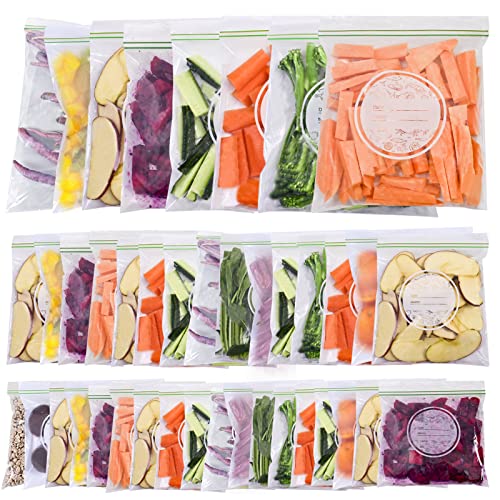 Reusable Food Storage Bags - 90 Pack BPA Free Reusable Freezer Bags(20 Gallon, 30 Reusable Sandwich Bags, 40 Reusable Snack Bags)Leakproof Freezer Safe Bag for Meat Fruit Vegetable