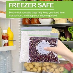 Reusable Food Storage Bags - 90 Pack BPA Free Reusable Freezer Bags(20 Gallon, 30 Reusable Sandwich Bags, 40 Reusable Snack Bags)Leakproof Freezer Safe Bag for Meat Fruit Vegetable