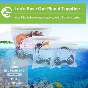 Reusable Food Storage Bags - 90 Pack BPA Free Reusable Freezer Bags(20 Gallon, 30 Reusable Sandwich Bags, 40 Reusable Snack Bags)Leakproof Freezer Safe Bag for Meat Fruit Vegetable