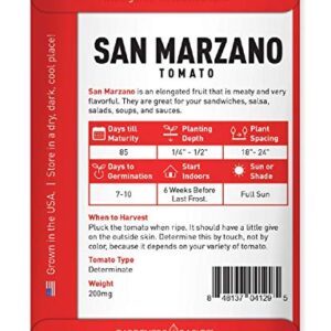 San Marzano Tomato Seeds For Planting Heirloom Non-GMO Seeds For Home Garden Vegetables Makes a Great Gift For Gardening by Gardeners Basics