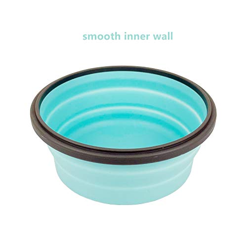 CARTINTS Blue Collapsible Bowls Silicone Food Storage Containers Silicone Camping Bowls with Airtight Lids, Microwave and Freezer Safe, Set of 4