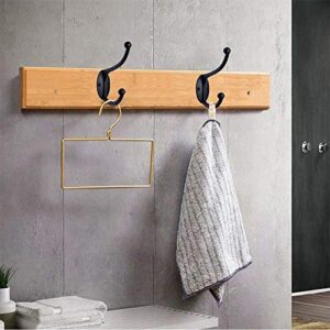 ZEYU Wall Hooks, 10Pcs Coat Hooks Hardware Towel Hooks for Hanging Coats Double No Rust Black Robe Hooks Wall Mounted with Screws for Key, Towel, Bags, Cup, Hat