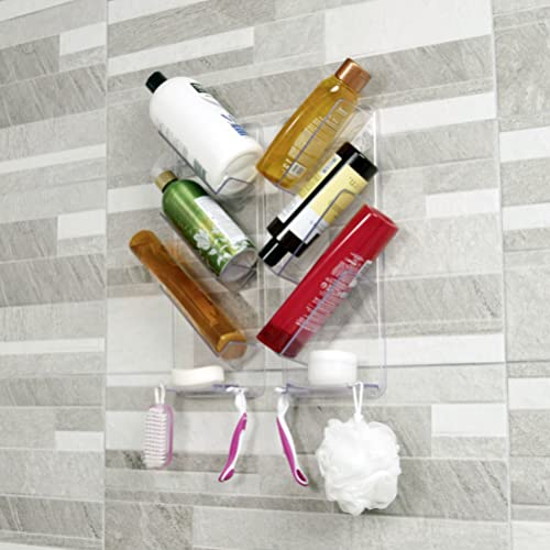 ShowerGem Shower Caddy- As seen on Tv, Easy-Clean & Removable, Made for Textured or Smooth Tiles & PVC, The Shower Caddy Which Does Not Fall