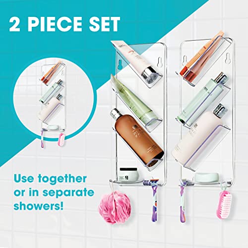 ShowerGem Shower Caddy- As seen on Tv, Easy-Clean & Removable, Made for Textured or Smooth Tiles & PVC, The Shower Caddy Which Does Not Fall