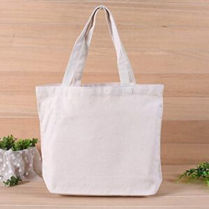 Acoavo Cotton Canvas Tote Bags DIY Crafts Blank Plain Natural Canvas Bag,Great Wedding Gift Canvas Craft Bags,12.2" W x 13" H,2pcs