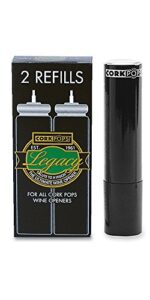 cork pops wine bottle opener refill cartridge pack of 2