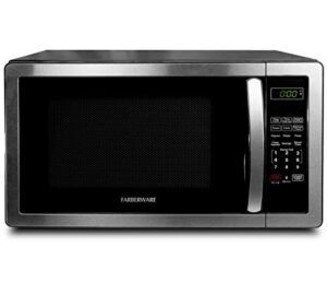 farberware countertop microwave 1.1 cu. ft. 1000-watt compact microwave oven with led lighting, child lock, and easy clean interior, stainless steel interior & exterior