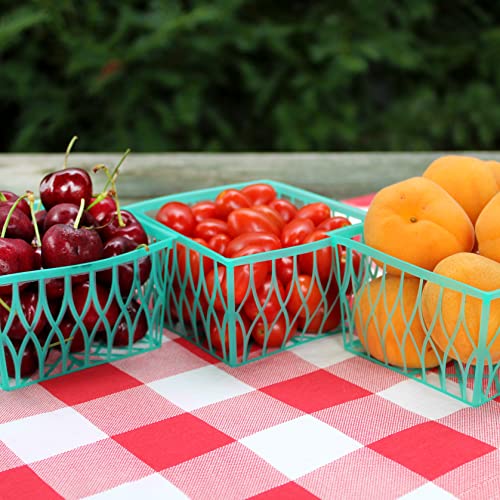 Cornucopia Pint Size Plastic Berry Baskets (48-Pack), 4-Inch Berry Boxes with Open-Weave Pattern, Ideal for Summer Picking & Crafts! (48 Boxes)