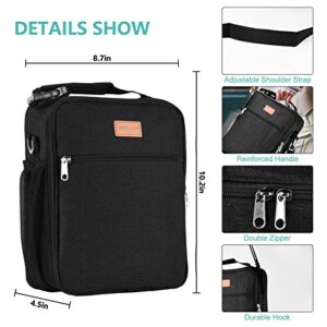 kissleaf Insulated Lunch Bag, Reusable Freezable Lunch Box for Men Women, Leakproof Cooler Small Lunch Bag with Adjustable Shoulder Strap for Adults