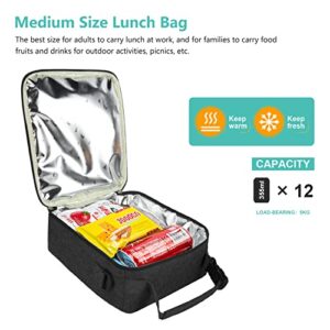 kissleaf Insulated Lunch Bag, Reusable Freezable Lunch Box for Men Women, Leakproof Cooler Small Lunch Bag with Adjustable Shoulder Strap for Adults