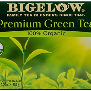 Bigelow Premium 100-Percent Organic Green Tea 150-Count Box, Individually Wrapped