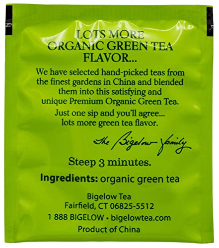 Bigelow Premium 100-Percent Organic Green Tea 150-Count Box, Individually Wrapped