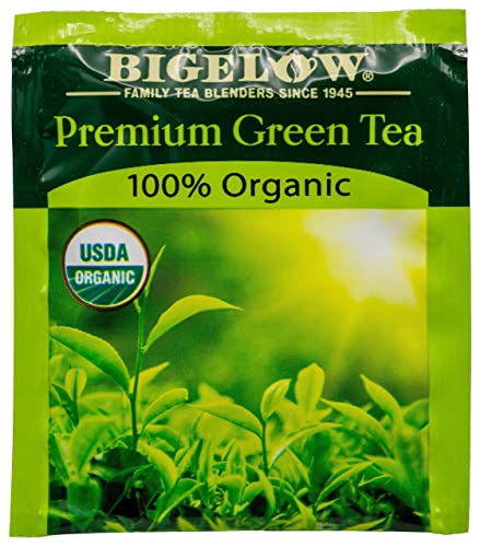 Bigelow Premium 100-Percent Organic Green Tea 150-Count Box, Individually Wrapped