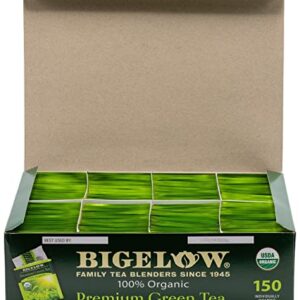 Bigelow Premium 100-Percent Organic Green Tea 150-Count Box, Individually Wrapped