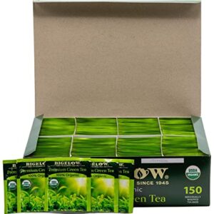 Bigelow Premium 100-Percent Organic Green Tea 150-Count Box, Individually Wrapped