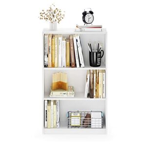 FURINNO JAYA Simple Home 3-Tier Adjustable Shelf Bookcase, White