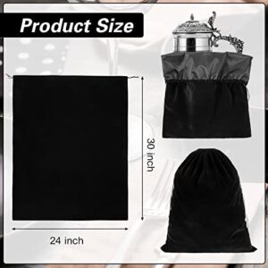 LEIFIDE 2 Pcs 30" x 24" Large Size Silver Storage Bags Anti Tarnish Cloth Bags Black Jewelry Bag Drawstring Pouch Cloth Gift Bags for Gift Watch Silverware Flatware Bracelet