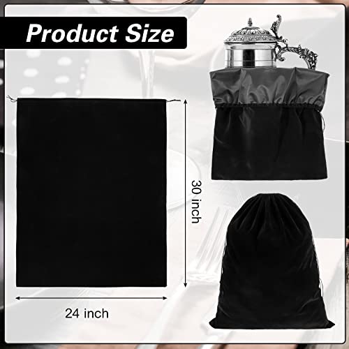 LEIFIDE 2 Pcs 30" x 24" Large Size Silver Storage Bags Anti Tarnish Cloth Bags Black Jewelry Bag Drawstring Pouch Cloth Gift Bags for Gift Watch Silverware Flatware Bracelet