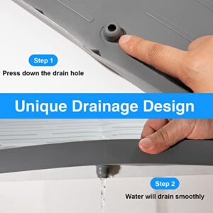 Under Sink Mat, Yatmung Under Sink Mats for Kitchen Waterproof, 34" x 22" Silicone Under Sink Liner with Unique Drain Hole for Kitchen, Bathroom, Laundry Room, Protector for Drips Leaks Spills Tray