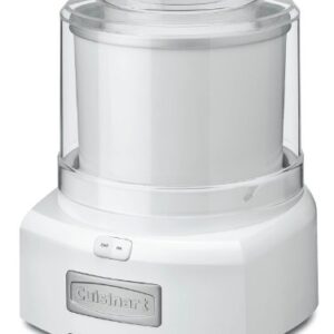 Cuisinart ICE-21P1 1.5-Quart Frozen Yogurt, Ice Cream and Sorbet Maker, Double Insulated Freezer Bowl elminates the need for Ice and Makes Frozen Treats in 20 Minutes or Less, White