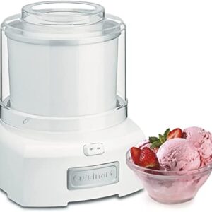 Cuisinart ICE-21P1 1.5-Quart Frozen Yogurt, Ice Cream and Sorbet Maker, Double Insulated Freezer Bowl elminates the need for Ice and Makes Frozen Treats in 20 Minutes or Less, White