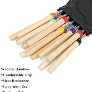 Ajmyonsp Marshmallow Roasting Sticks Smores Stick for Fire Pit - Hot Dog Campfire Skewers Mashmellow Camping 32 Inch Long Extendable Forks 5 Pack