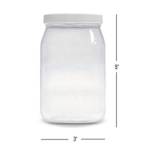 ljdeals 16 oz Clear Plastic Jars with Lids, Storage Containers, Wide Mouth PET Mason Jars, Pack of 6, BPA Free, Food Safe, Made in USA