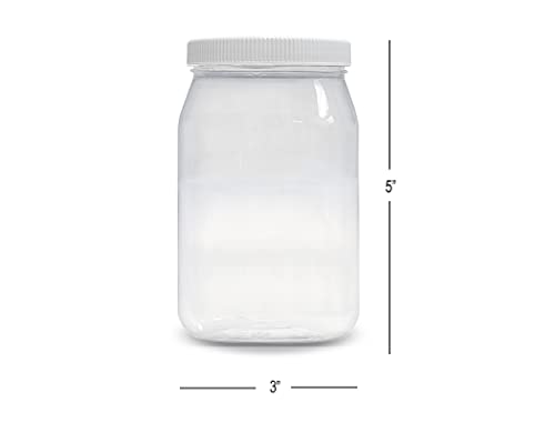 ljdeals 16 oz Clear Plastic Jars with Lids, Storage Containers, Wide Mouth PET Mason Jars, Pack of 6, BPA Free, Food Safe, Made in USA