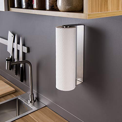 ZUNTO Paper Towel Holder Under Cabinet - Adhsive Paper Towel Rack (No Drilling), Stainless Steel Rustproof, Easy Tear