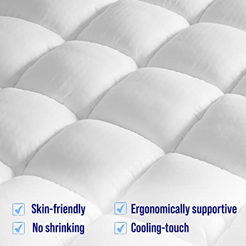 HYLEORY Queen Size Mattress Topper for Back Pain, Extra Thick Cooling Mattress Pad Cover, Down Alternative Overfilled Plush Pillow Top with 8-21 Inch Deep Pocket