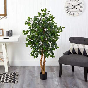 Nearly Natural 5299 Ficus Silk Tree, 4-Feet(48 in), Green