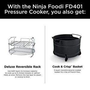 Ninja FD401 Foodi 12-in-1 Deluxe XL 8 qt. Pressure Cooker & Air Fryer that Steams, Slow Cooks, Sears, Sautés, Dehydrates & More, with 5 qt. Crisper Basket, Deluxe Reversible Rack & Recipe Book, Silver